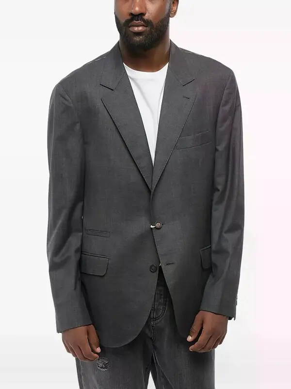 Brunello Cucinelli Flap-pocket Single-breasted Blazer - Grey