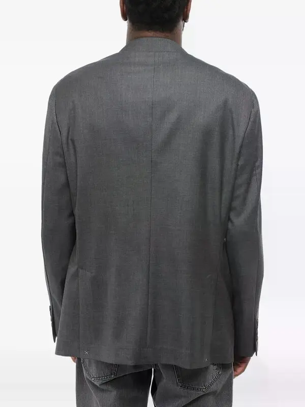 Brunello Cucinelli Flap-pocket Single-breasted Blazer - Grey