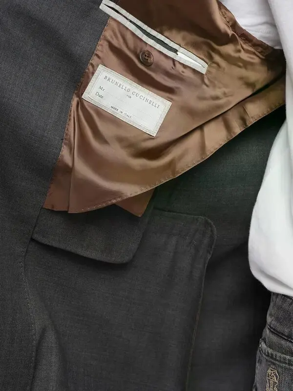 Brunello Cucinelli Flap-pocket Single-breasted Blazer - Grey