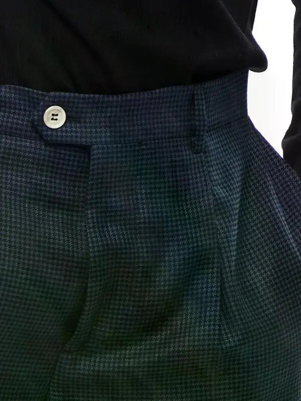 Brunello Cucinelli Pleated Houndstooth Trousers