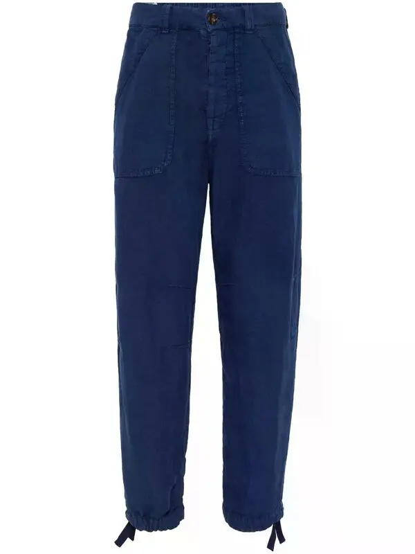 Brunello Cucinelli Dyed Linen Straight-leg Trousers - Blue