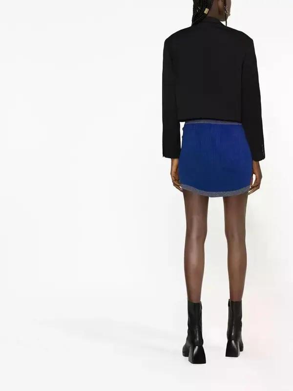 Balmain Button-embellished Knitted Mini Skirt