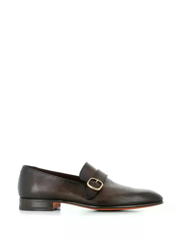 Santoni Buckle-fastening Leather Loafers