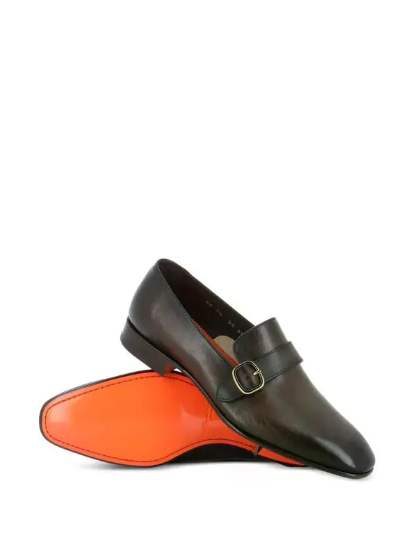 Santoni Buckle-fastening Leather Loafers