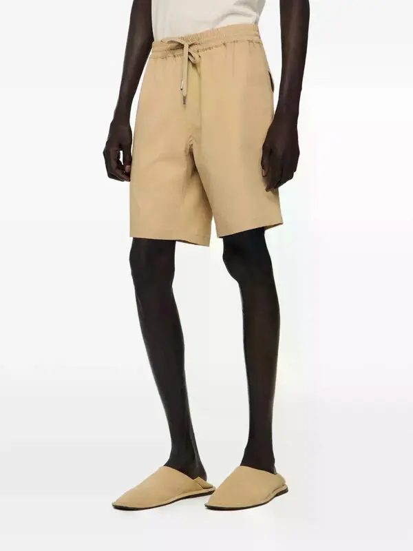 Sandro Cotton Blend Elasticated Waist Shorts - Neutrals