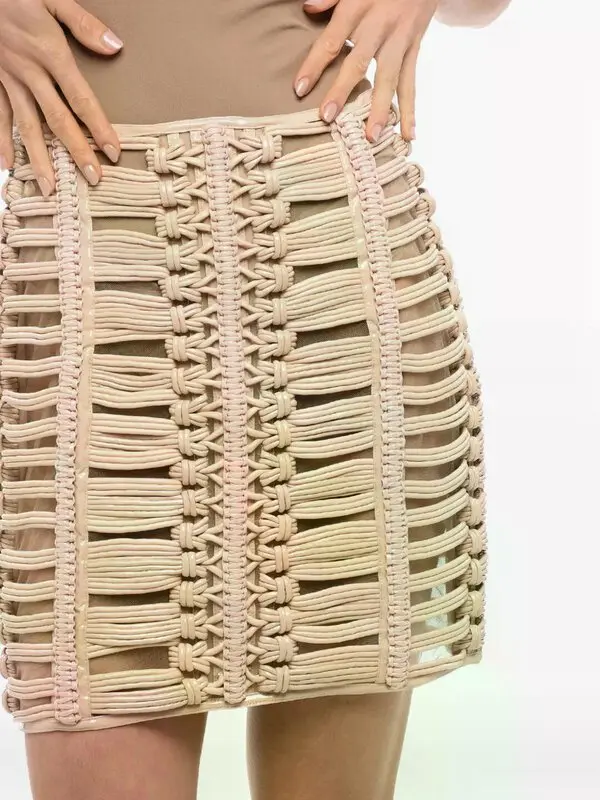 Balmain Open-knit Mini Skirt