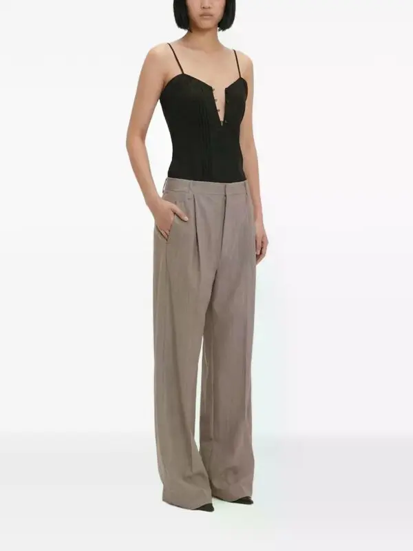 Victoria Beckham Pinstripe Pleated Trousers