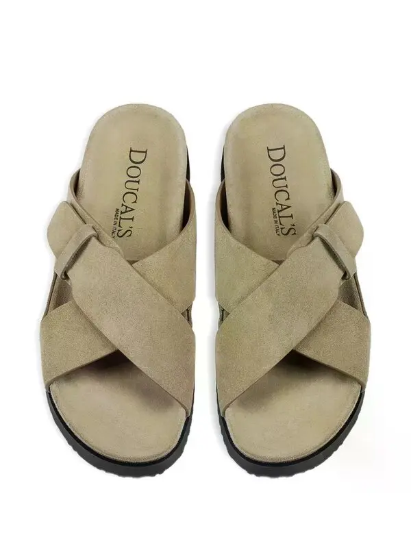 DOUCAL'S Crossover-strap Suede Sandals