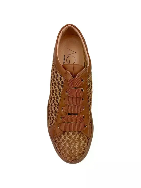 Agl Mesh-panel Leather-trim Sneakers