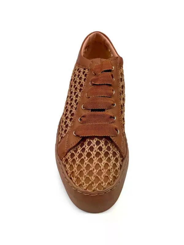 Agl Mesh-panel Leather-trim Sneakers