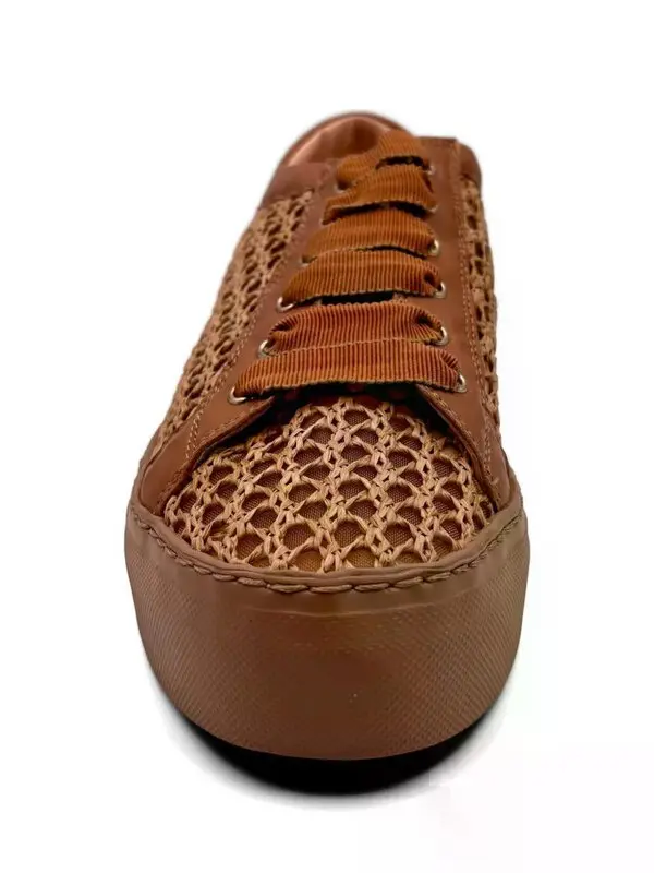Agl Mesh-panel Leather-trim Sneakers