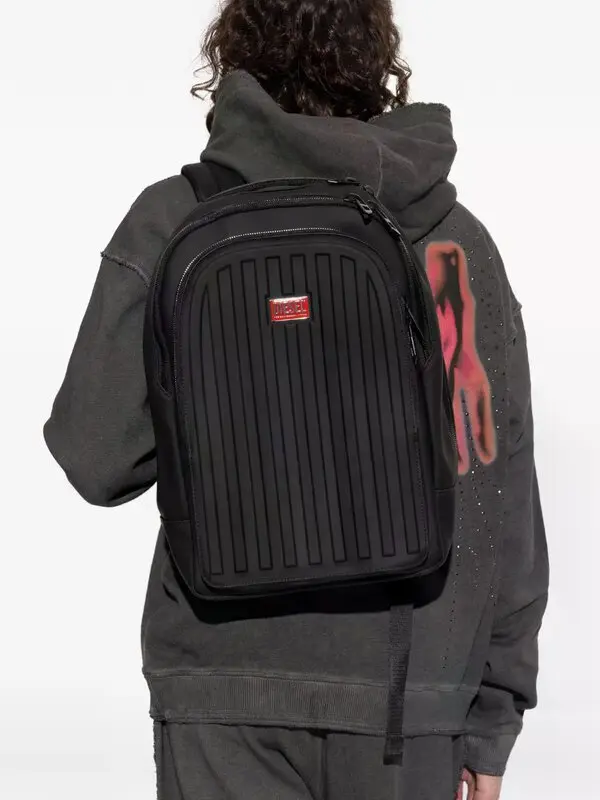 DIESEL® Ribbed Logo-plaque Backpack - Black