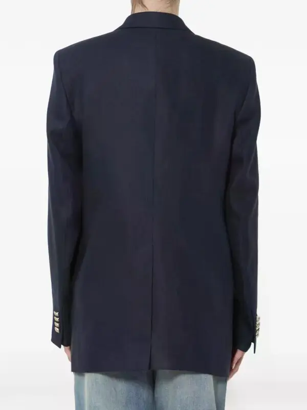 Tagliatore Double-breasted Linen Jacket - Blue
