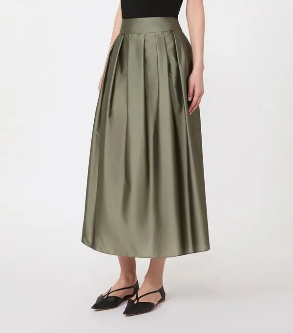 Max Mara Organza Pleated Maxi Skirt