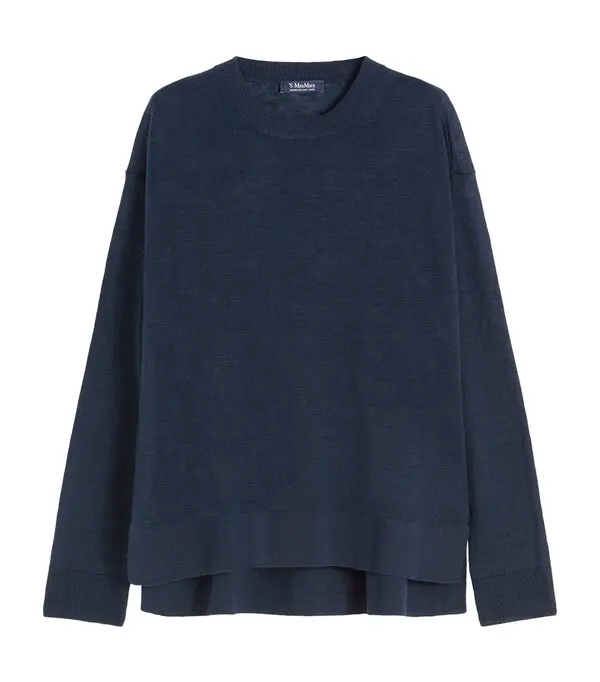 Max Mara Linen Crew-neck Sweater - Blue