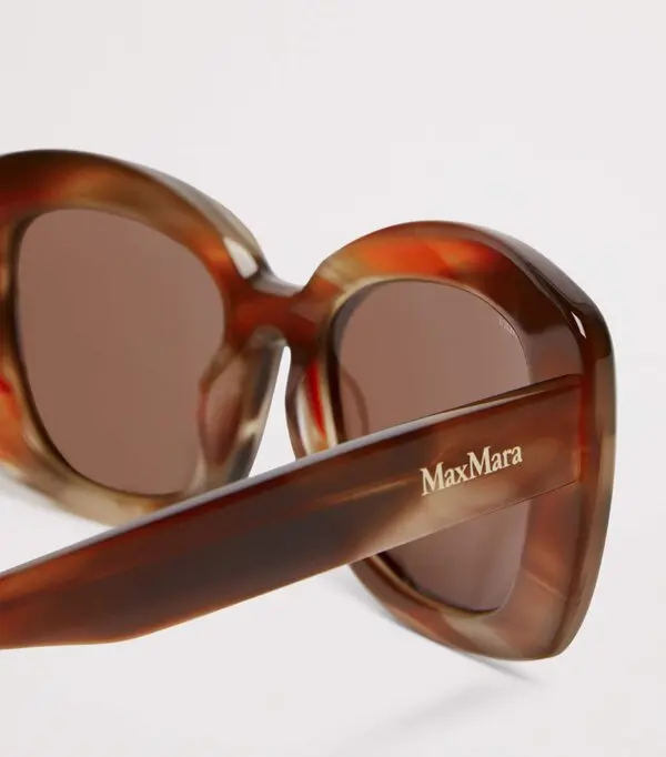Max Mara Oversized Oval Sunglasses - Red