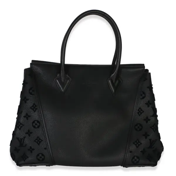 LOUIS VUITTON Monogram Tufted Veau Cachemire W Tote Pm - Black