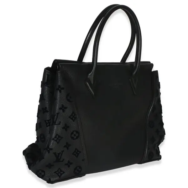 LOUIS VUITTON Monogram Tufted Veau Cachemire W Tote Pm - Black