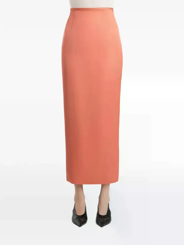 Khaite Pencil Skirt With Zip Fastening - Orange