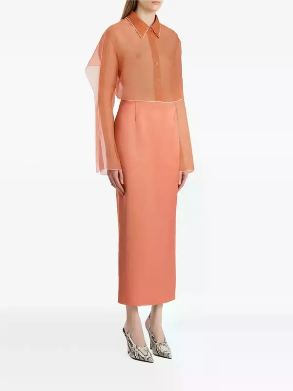 Khaite Pencil Skirt With Zip Fastening - Orange