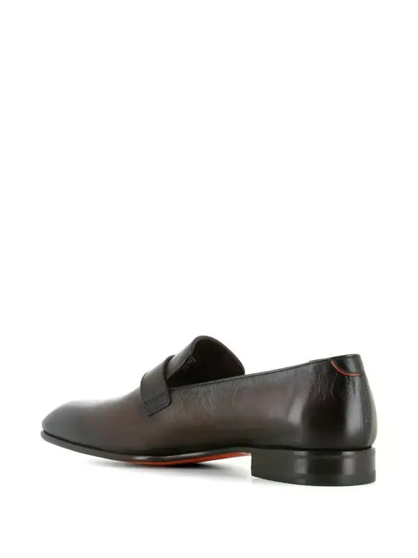 Santoni Buckle-fastening Leather Loafers