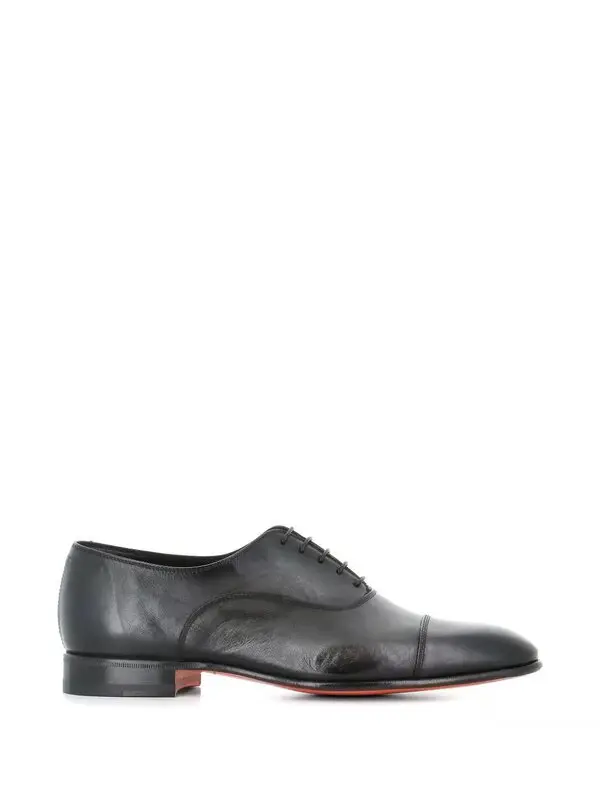 Santoni Cap-toe Lace-up Oxford Shoes - Black