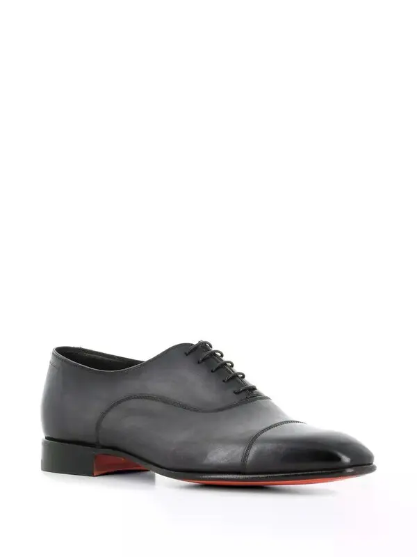 Santoni Cap-toe Lace-up Oxford Shoes - Black