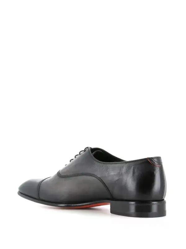 Santoni Cap-toe Lace-up Oxford Shoes - Black