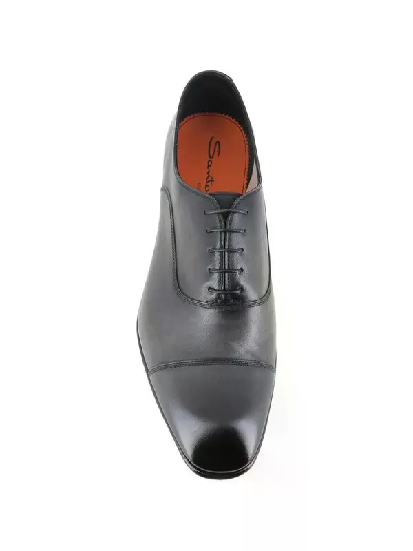 Santoni Cap-toe Lace-up Oxford Shoes - Black