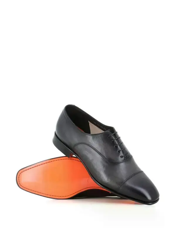 Santoni Cap-toe Lace-up Oxford Shoes - Black