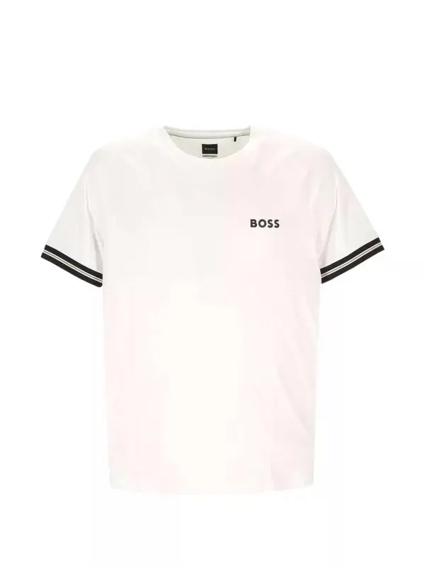 BOSS Logo-print Raglan-sleeve T-shirt - White