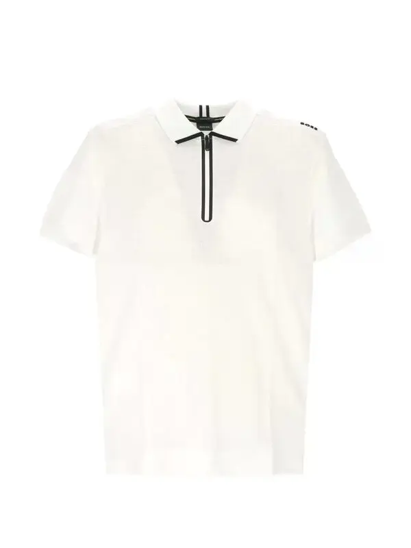 BOSS Waffle-knit Zip-up Polo Shirt - White