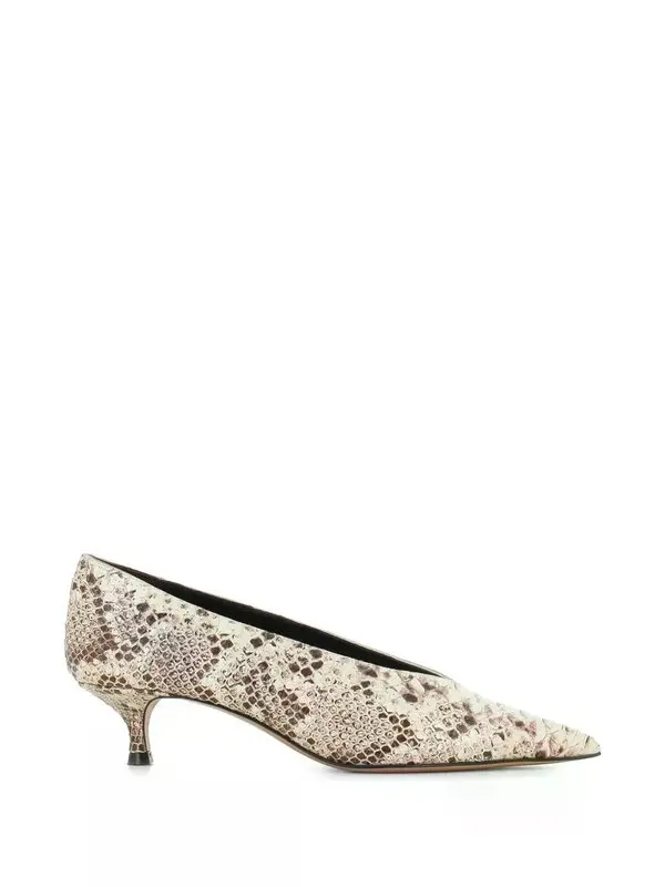 Le Monde Beryl Snakeskin-effect Leather Pumps - Neutrals