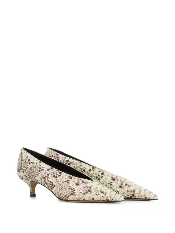 Le Monde Beryl Snakeskin-effect Leather Pumps - Neutrals