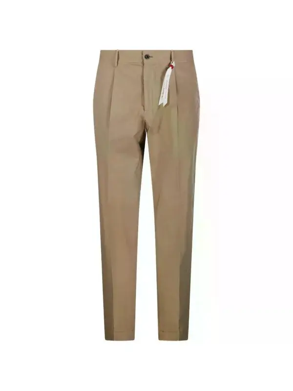 SANTANIELLO Pleated Elasticated-waistband Trousers - Neutrals