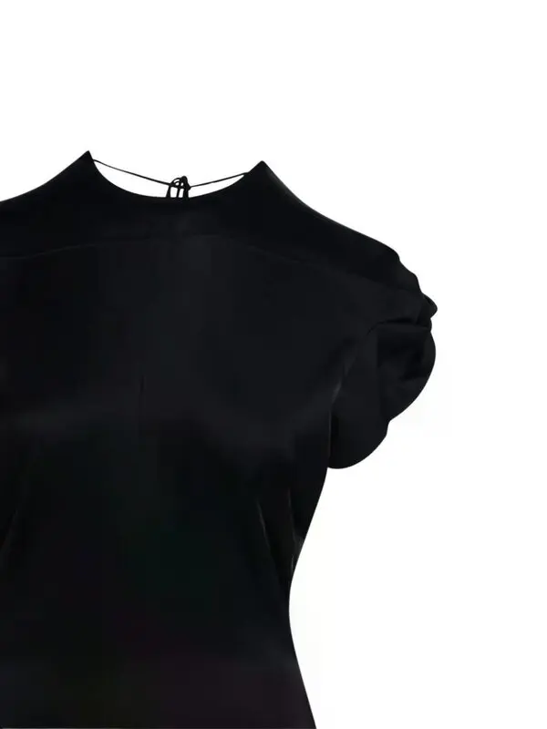 Victoria Beckham Asymmetric Gathered-sleeve Dress - Black