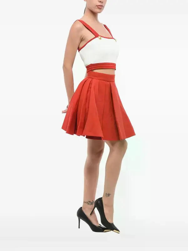 Balmain Pleated Zip Skirt