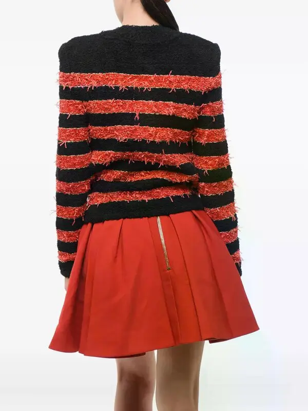 Balmain Striped Button-embellished Cardigan