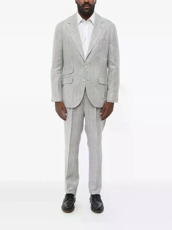 Brunello Cucinelli Pinstripe Single-breasted Suit - Grey