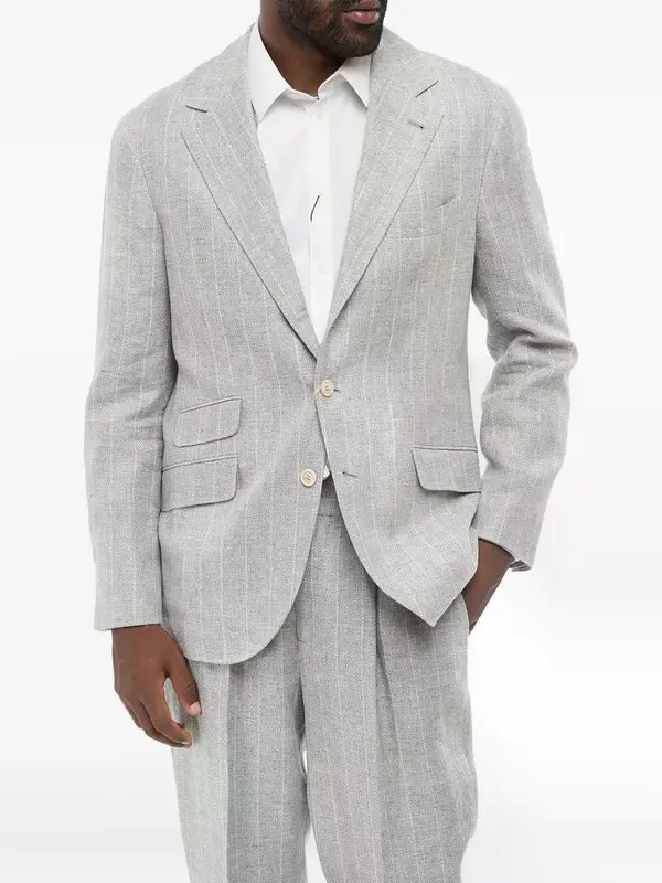 Brunello Cucinelli Pinstripe Single-breasted Suit - Grey