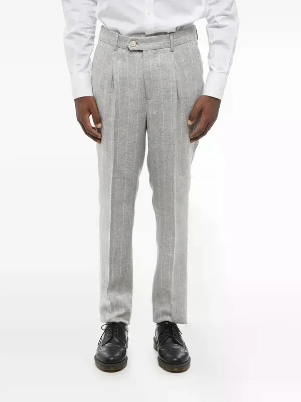 Brunello Cucinelli Pinstripe Single-breasted Suit - Grey