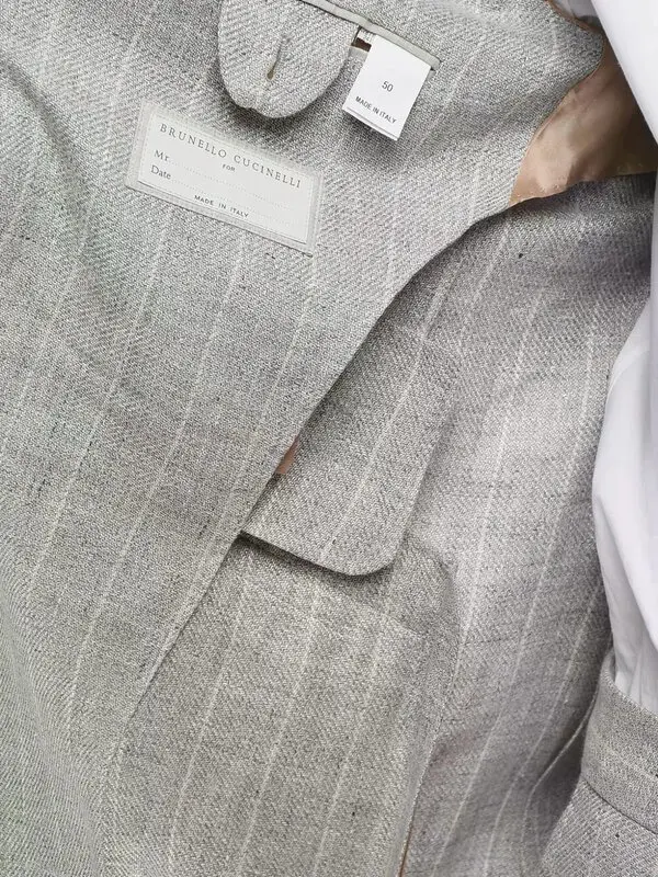 Brunello Cucinelli Pinstripe Single-breasted Suit - Grey