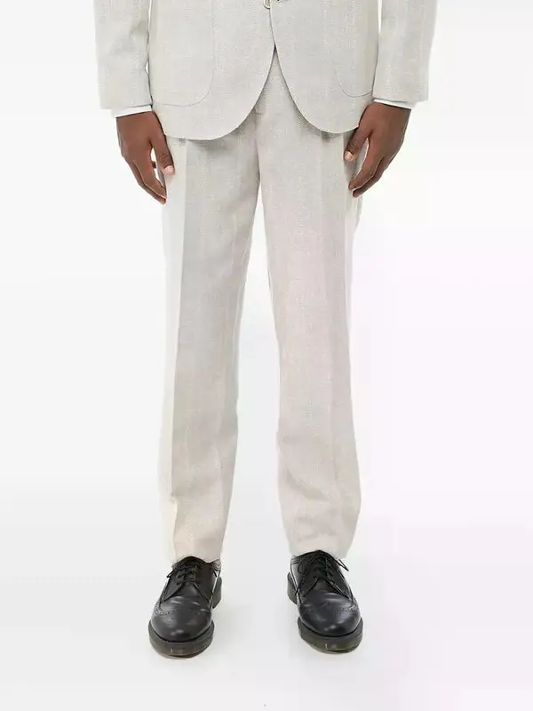 Brunello Cucinelli Pleated Cotton Trousers - Neutrals