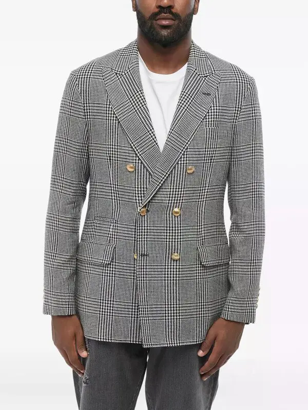 Brunello Cucinelli Double-breasted Checked-pattern Blazer