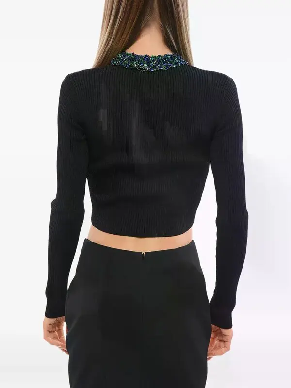Balmain Ribbed Sequin-embellished Cardigan