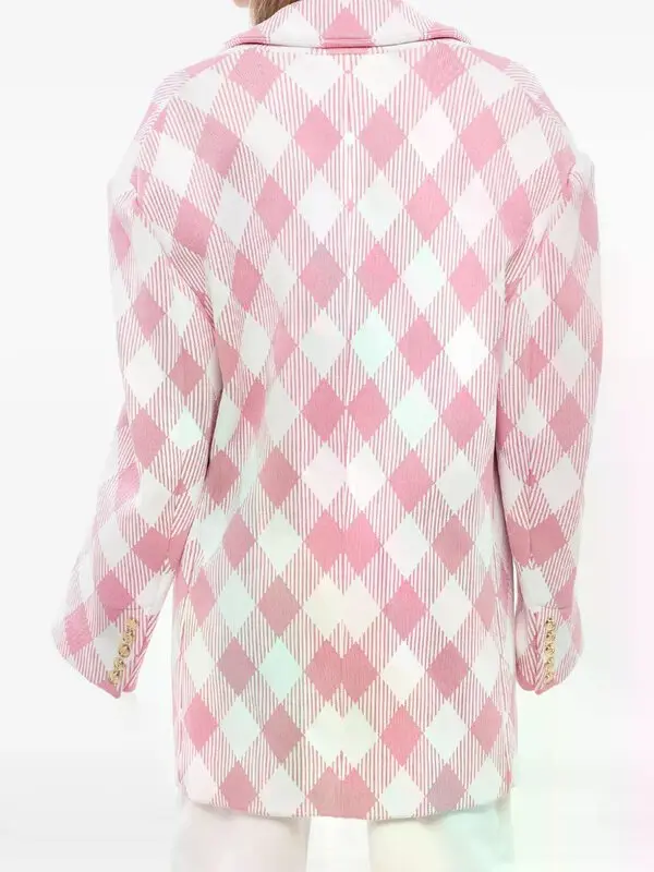 Balmain Checked Oversized Coat