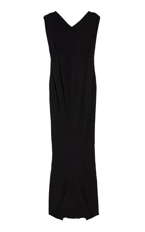 Balenciaga Silk-wool Crepe Maxi Dress - Black