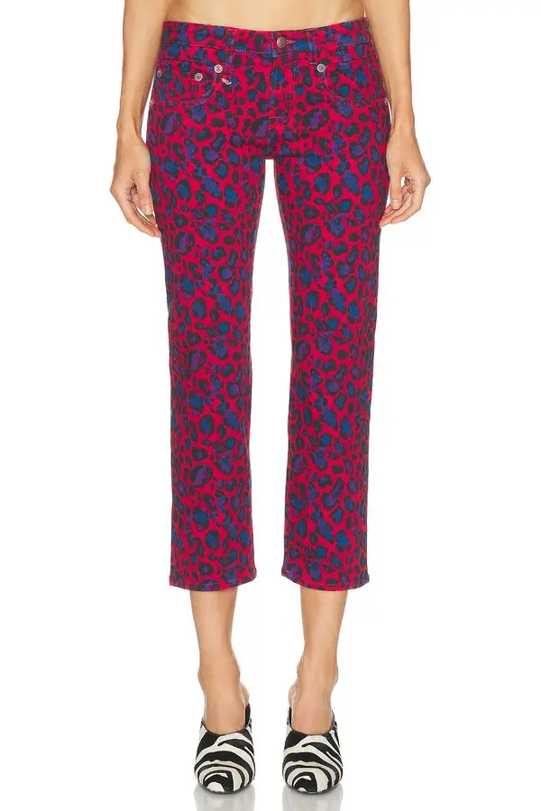 R13 Straight Leg - Fuchsia Leopard