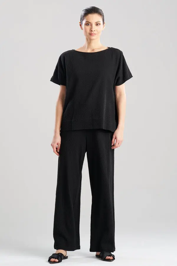 Natori Cotton Wedge Top - Black