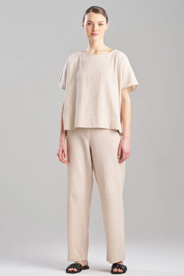 Natori Cotton Wedge Top - Brown / Neutral